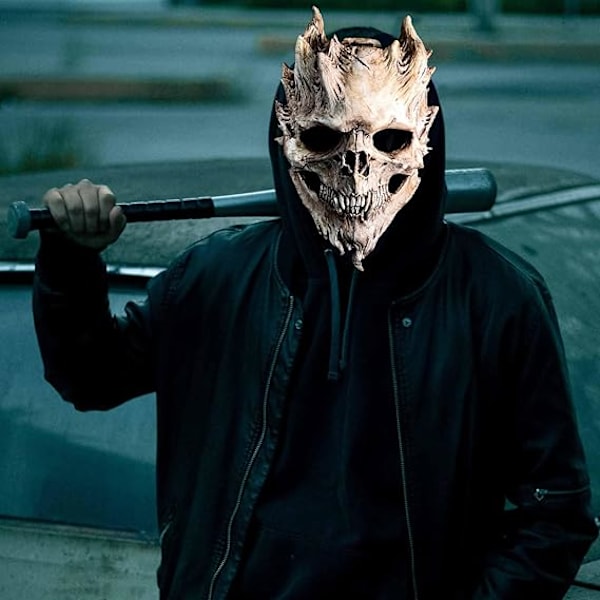 Dödskalle Skelett Mask Skräck Demon Läskig Helmask Latex Ond Mask ...