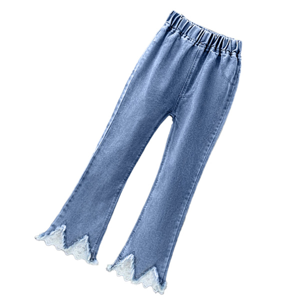 Piger Bell Bottom Bukser Casual Høj Elasticitet Slim Fit Åndbar Flare ...