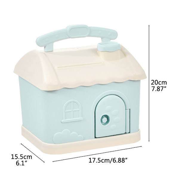 Tegnet Hus Pengekasse med 3D-klistermærke DIY Opbevaring Pengeboks til ...