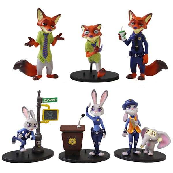 Zootopia Figur Sæt - Disney Sid Pænt Serien, Komplet Sæt med Judy ...