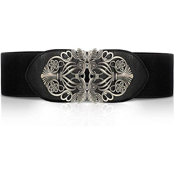 Dam Elastiskt Midjebälte Vintage Brett Stretch Midjebälte Elastiskt Dam Retro Klänningsbälte ...