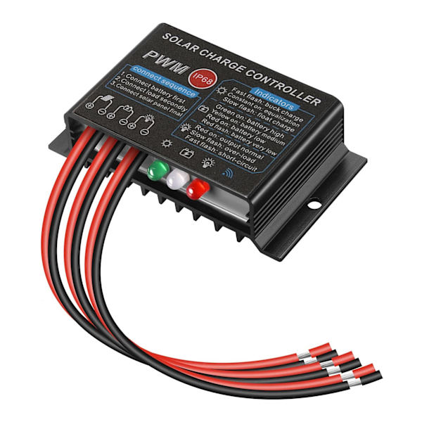 Aurinkopaneelin säädin, lataussäädin 12V/24V 20A | Fyndiq