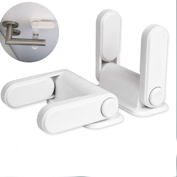 Dørhåndtak Slåse for Dørhendel, 2 Stykker, Hvit, Dør Slåse Anti- | Fyndiq
