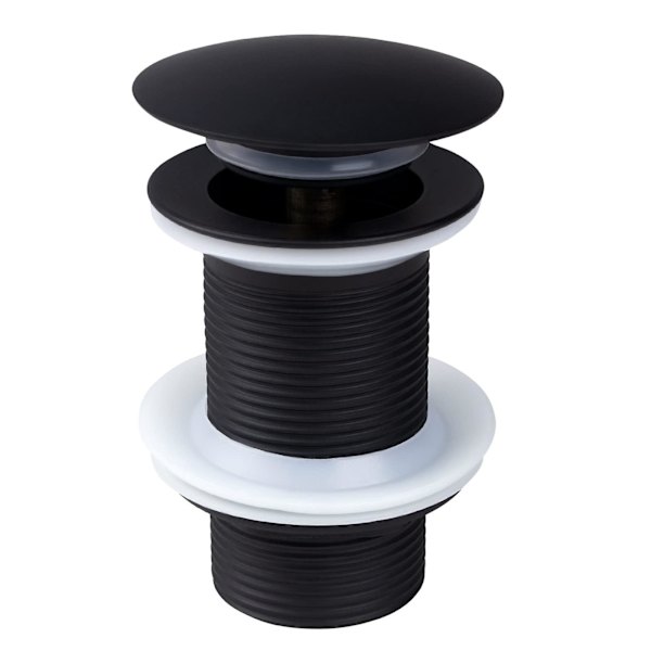Svart handfat avlopp modern pop up klick clack fjäderbelastad propp ...