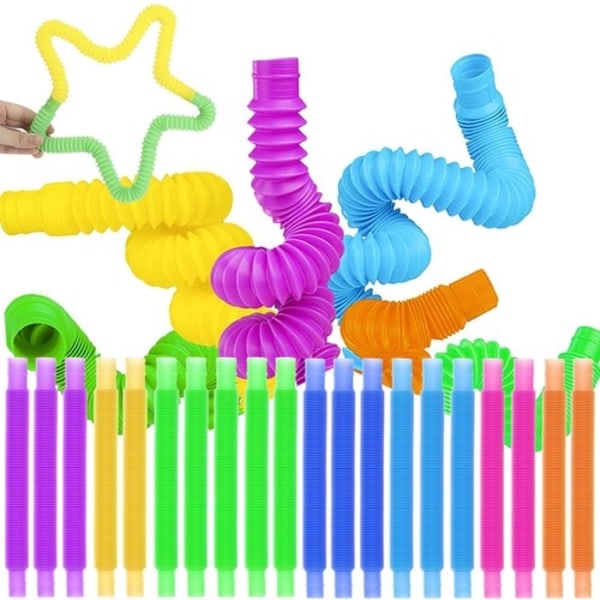 20-Pak - Pop Tube - Fidget Toys - Legetøj / Sensorisk Multicolor | Fyndiq