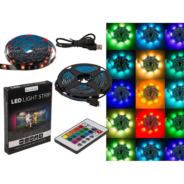LED-Strip Lights med RGB / Lyskæde / LED-liste - 5 meter Multicolor ...