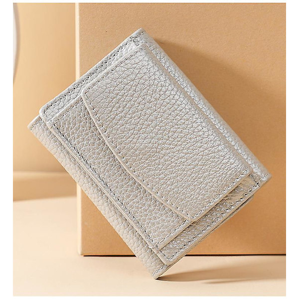 Pieni naisten lompakko aitoa nahkaa Bifold Kompakti RFID-esto pieni ...