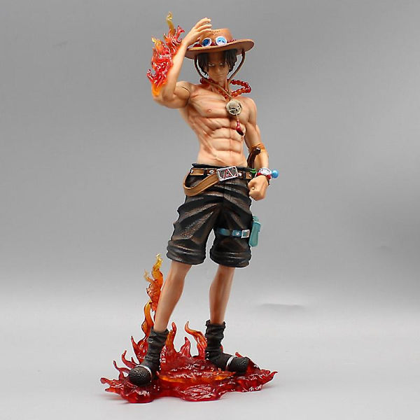 24 cm One Piece Figurer Portagas D Ace Anime Figurer Ace Action Figurer ...