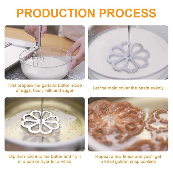 4-pack Rosett Kaka Buneulos Verktyg, Kompatibelt med 3 Utbytbara ...