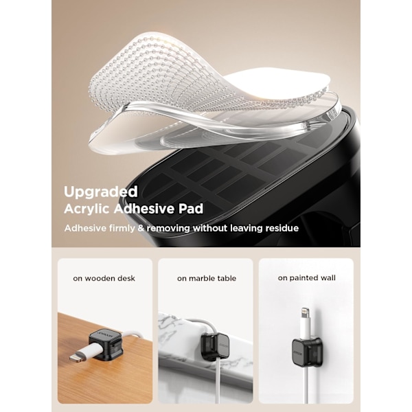 6 Pack Magnetic Cable Clips [Cable Smooth Adjustable] Cord Holder ...