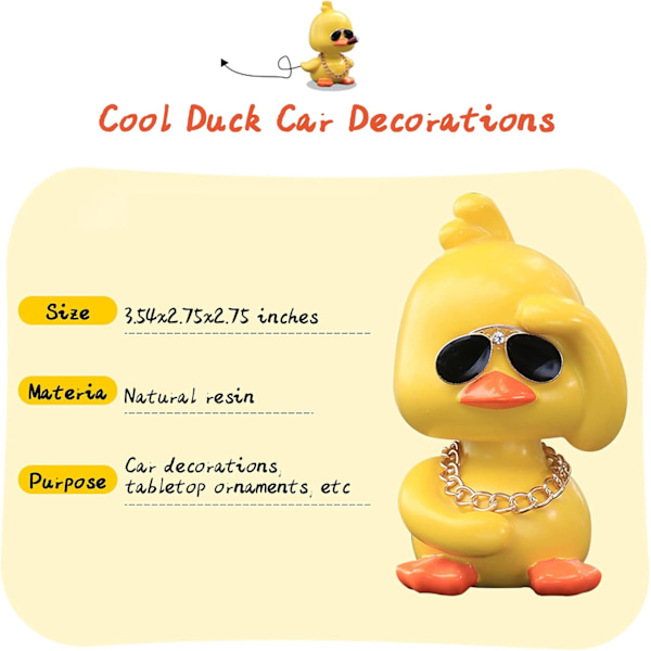 Söt gul anka leksaksbil prydnader Cool anka bil instrumentbräda ...