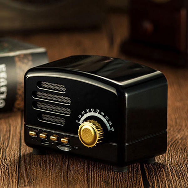 Retro Bluetooth högtalare, OTR Metal Vintage FM/AUX-radio med gammaldags klassisk stil, bärbar ...