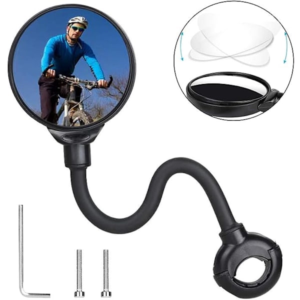 Cykelspegel, 360° justerbart styre och roterande cykelspegel, konvex ...