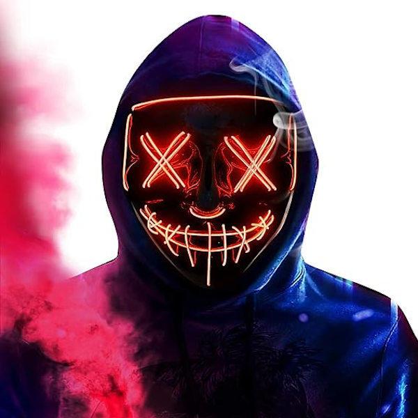 Halloween Scary Mask Cosplay Led Costume Mask EL Wire Light up för ...