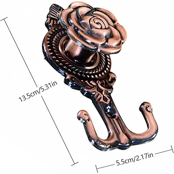 4-pack rosmönster metall gardin krokar, vintage gardin krokar zink ...