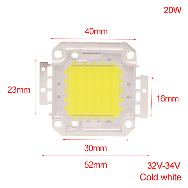 COB LED Chip Lights SMD-lampa 100W 50W 30W 20W 10W strålkastare 20W-Kall vit 20W-Cold white | Fyndiq