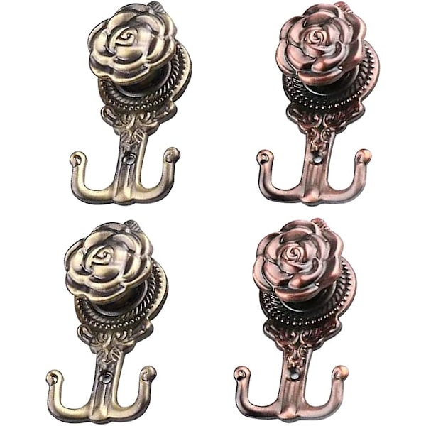 4-pack rosmönster metall gardin krokar, vintage gardin krokar zink ...