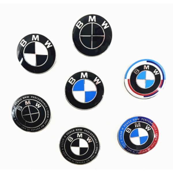 BM-W Emblem Motorhuvslogo Kompatibel med Helt svart All black 74MM hood ...