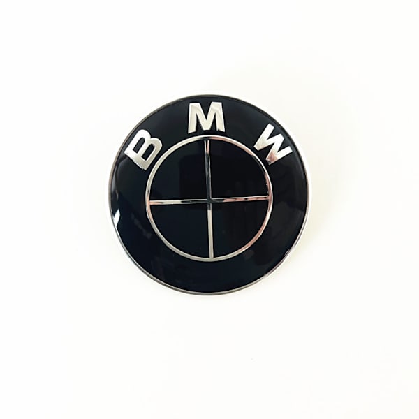 BM-W Emblem Motorhuvslogo Kompatibel med Helt svart All black 74MM hood ...
