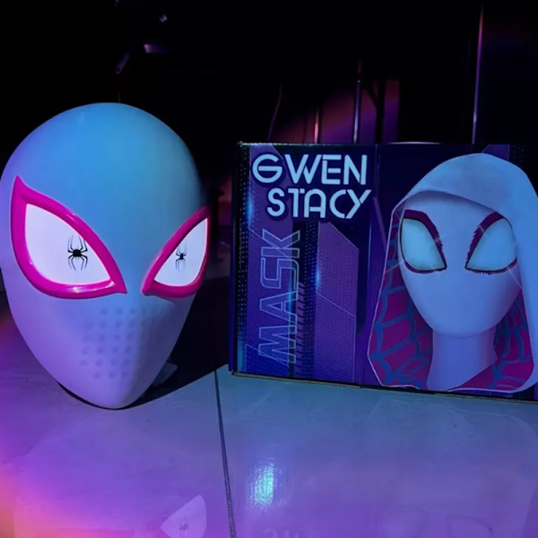 Gwen Stacy Spider Girl Ghost Spider Mask med Ljusupplyst Ögon Cosplay ...