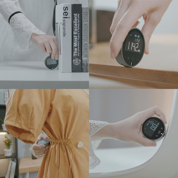 Smart digitalt målebånd med LCD-skærm, genopladelig bærbar ...