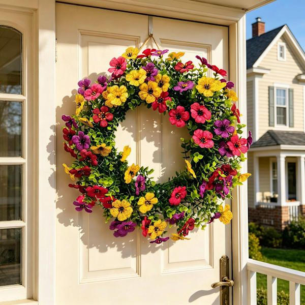Artificial Flower Wreath, Suitable for Outdoor and Indoor Use, UV ...