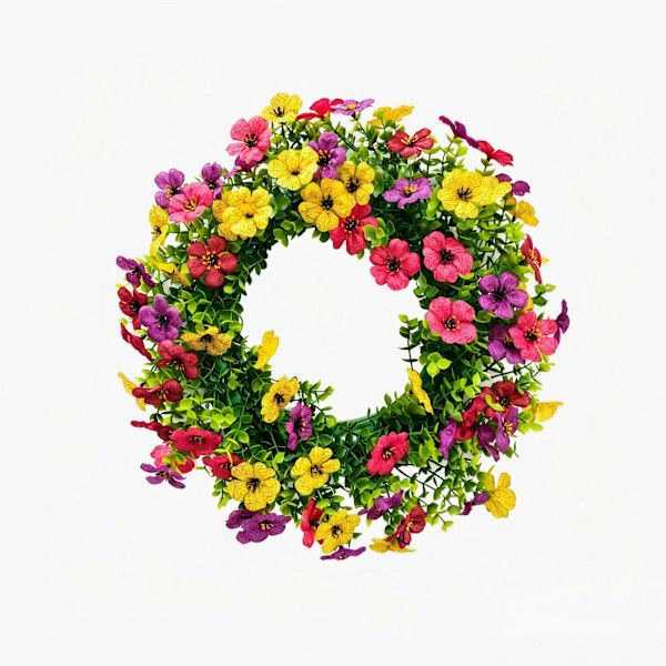 Artificial Flower Wreath, Suitable for Outdoor and Indoor Use, UV ...