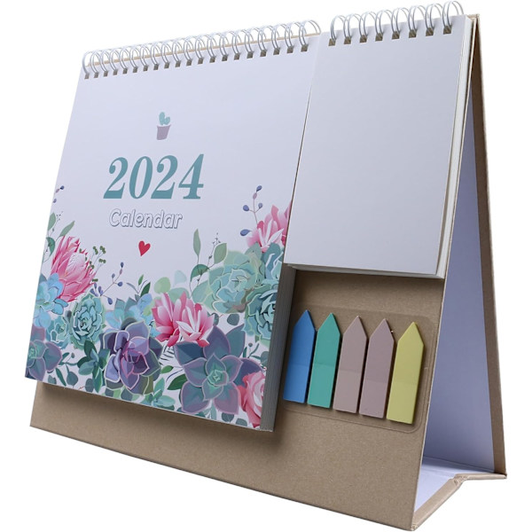 2024 Skrivebords Kalender med Feriemarkering og Top 3 Opgaver at Udføre ...