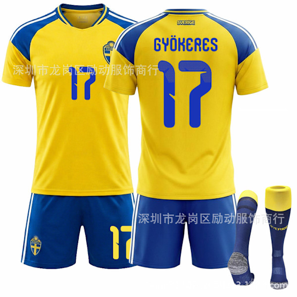 2026 VM Sverige Fotbollslandslag Barn Tröja 17 Gyökeres home .. home 20 ...