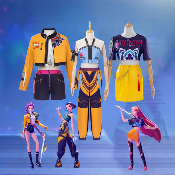 K-Pop Demon Hunter Cosplay Puku | Rumi Mira Zoe Täydellinen Varustus ...