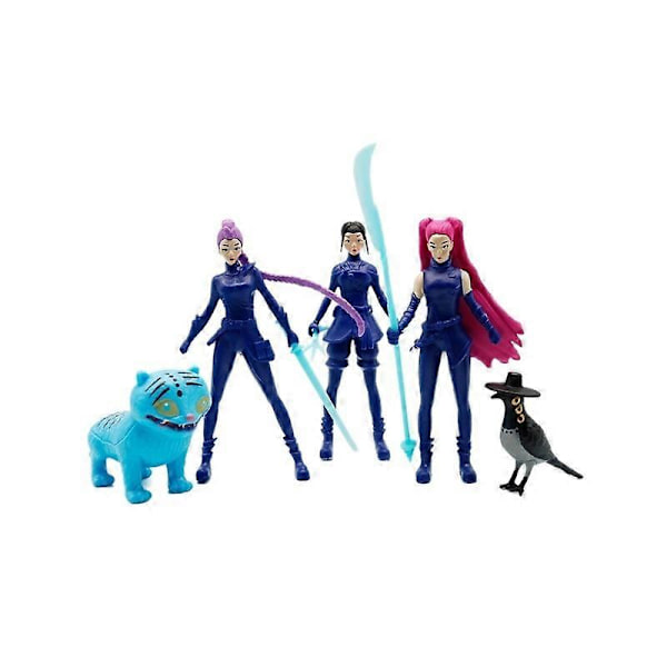 5 st Kpop Demon Hunters Actionfigurer Set - Derpys, Tiger, Rumi, Mira, Zoey - Perfekt present ...