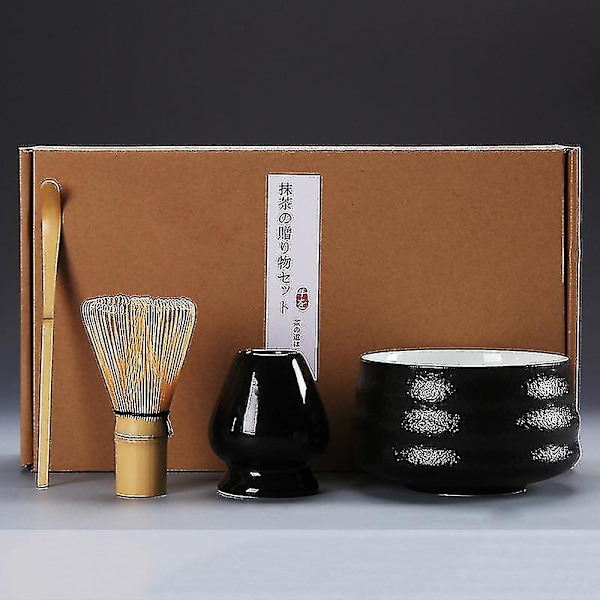 4 kpl/setti perinteinen Matcha-setti Bambukeramiikka Matcha-kulho ...