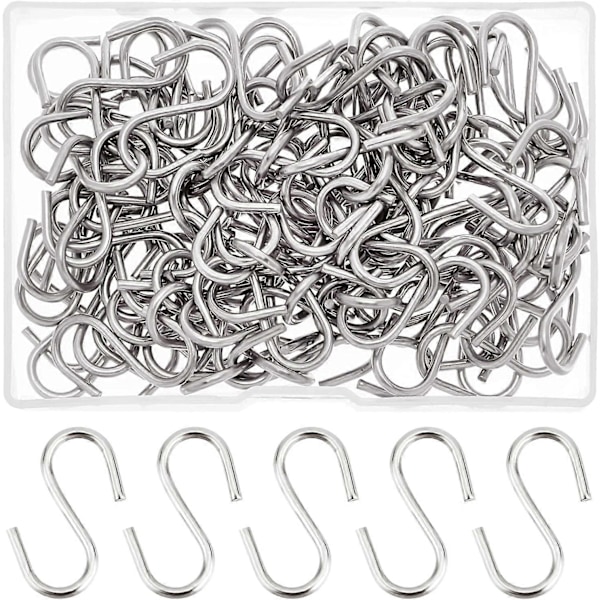 100 st S-krokar 304 Rostfritt Stål Små S-krokar Metall S-krok ...
