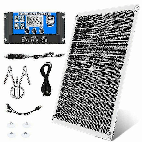 300w 12v/24v Solpanel Set Kit Batteriklämma Laddare + 40a Kontroller ...