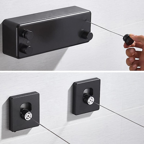 Utdragbar klädstreck, justerbar utdragbar tvättlina 4,2 m, torkställning för kläder utomhus ...