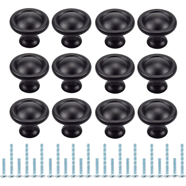 12-pack Lådknoppar, Runda Skåpsdrag, Dörrhandtag med 2 Storlekar ...