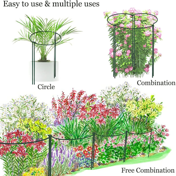 Kasvien tukipaalut, 10 kpl Puutarhan kasvien tukia, Puolipyöreä ...