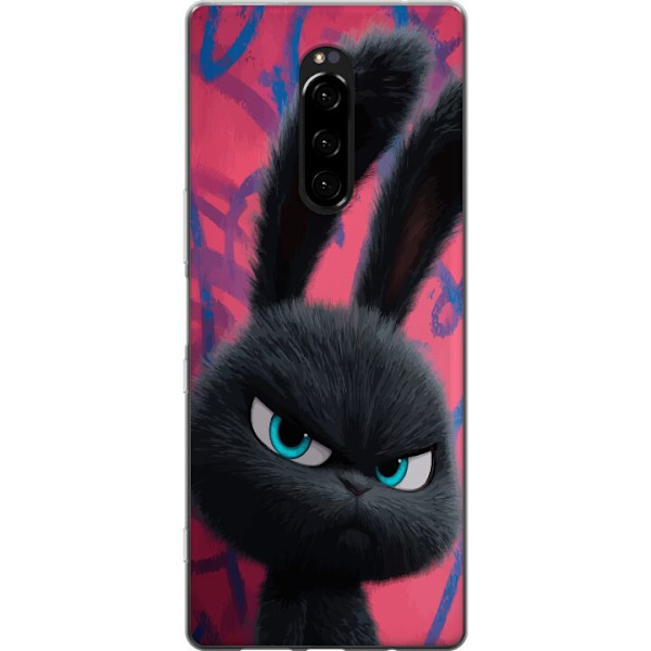 Kompatibelt Mobildeksel til Sony Xperia 1 Mørk, fluffete kanin med ...