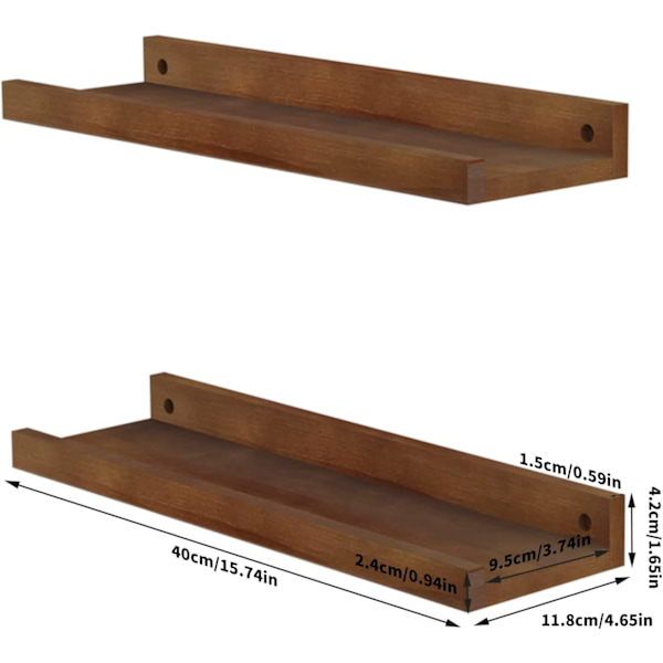 Wisfor Flytande vägghyllor, set med 2, väggmonterade ...