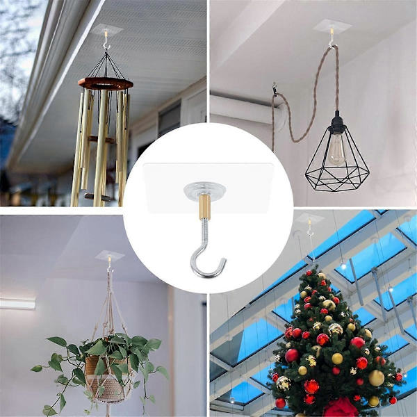 Självhäftande takkrokar, 10-pack takhängen, klibbiga takkrokar håller 5 ...