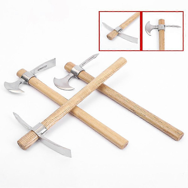 Stainless Steel Crossed Pickaxe with Wooden Handle Ergonomic Handle ...