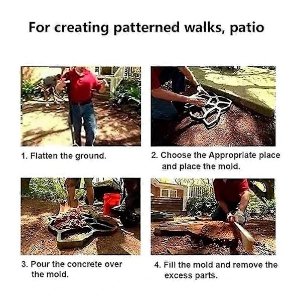 DIY Round Stepping Stone Concrete Mold, Reusable Stone Molds, Paving ...