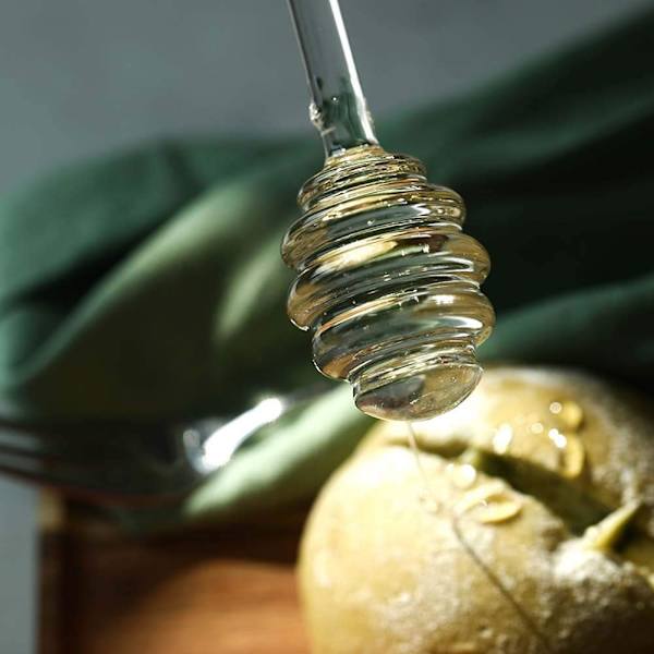 300 ml honungsburk med sked och lock i glas, honungsburk med doppare ...