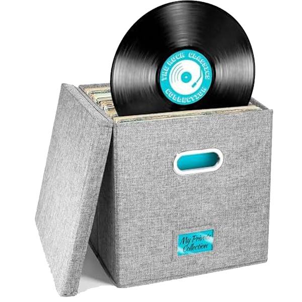 Stabelbar vinylpladeorganisator - Opbevaring til pladealbum rummer 50 ...