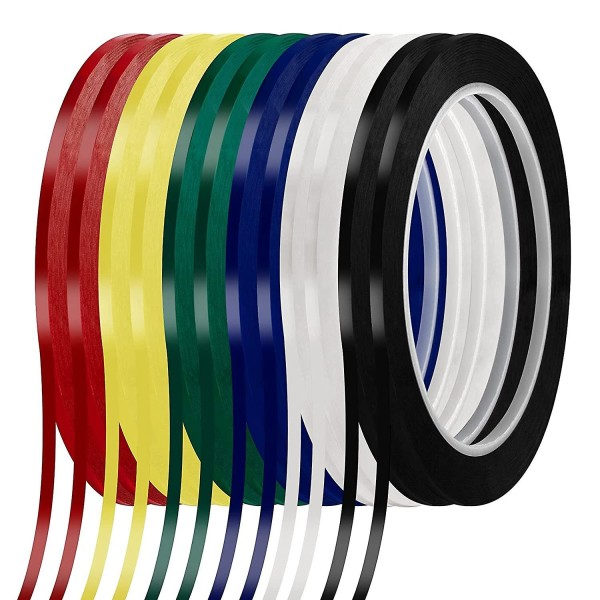 12 rullaa 1/8 tuuman valkotaulu-teippiä, Pinstripe-teippiä Torrraderingstavla Teippiä ...