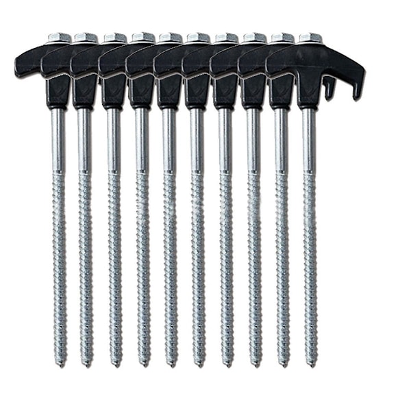 10 kpl Ruuvattavat telttakepit Maa-ankkurit M8 Raskaat telttakepit ...