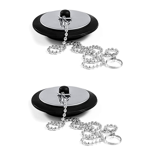 (Musta) Tulppa Ketjulla Kumi Viemäri Kansi Ketju Kylpyhuoneen Pesuallas ...