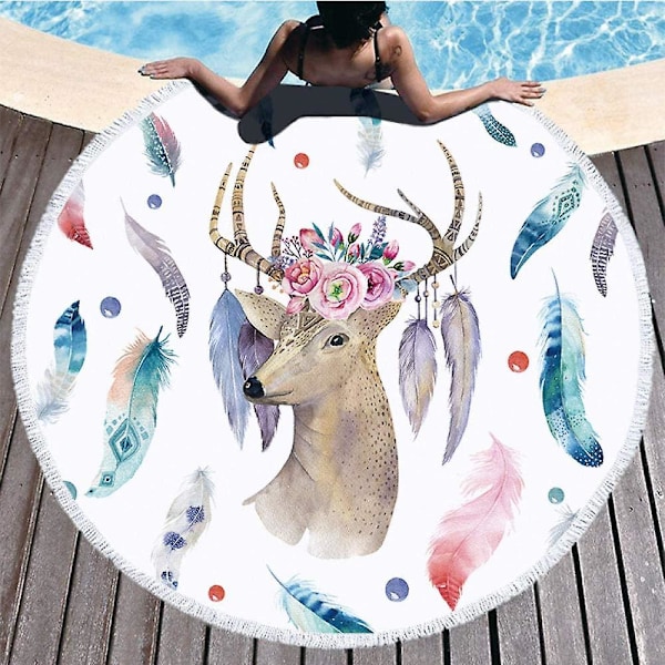 Strandhandduk 150 X 150cm Tjock Överdimensionerad Rund Strandhandduk ...