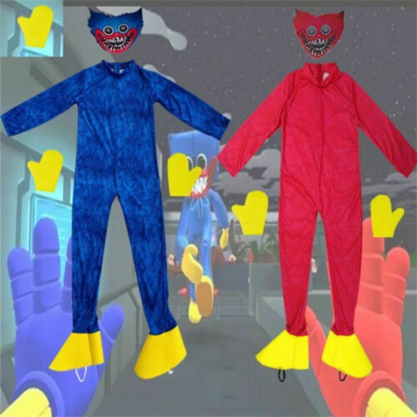 kid Cosplay kostym Huggy Wuggy Poppy Playtime Jumpsuit Set Black S | Fyndiq