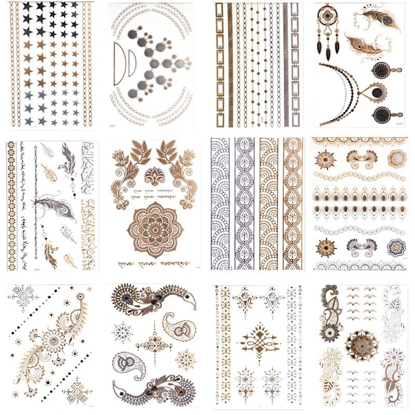 Metallic Tatuering guld / silver , metal flash tattoo | Fyndiq